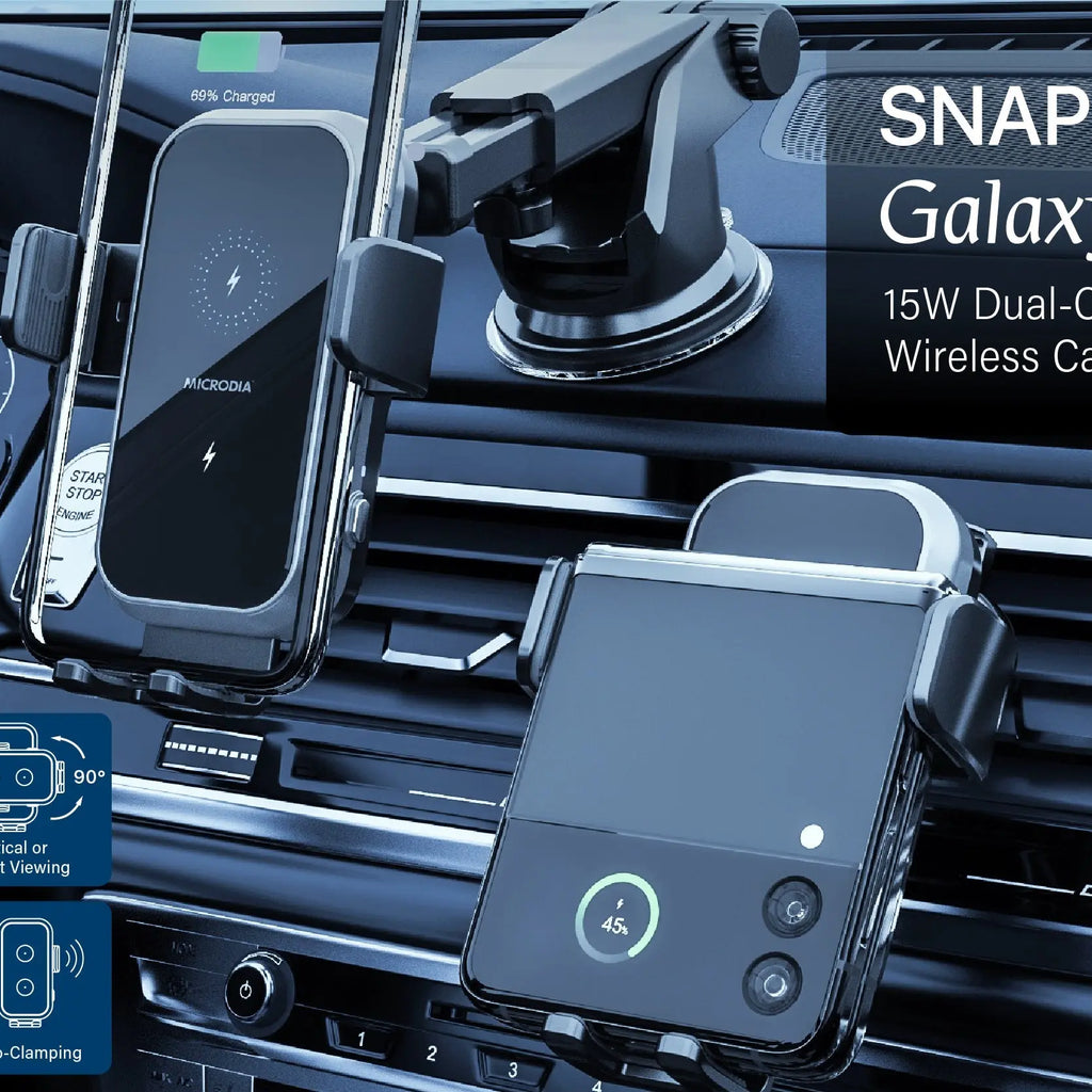 MICRODIA SNAPDrive Galaxy Flip Wireless Car Charger - MICRODIA