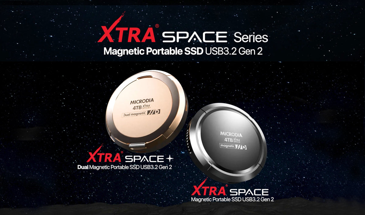 MICRODIA XTRA SPACE 和 SPACE PLUS 磁性便攜式 SSD